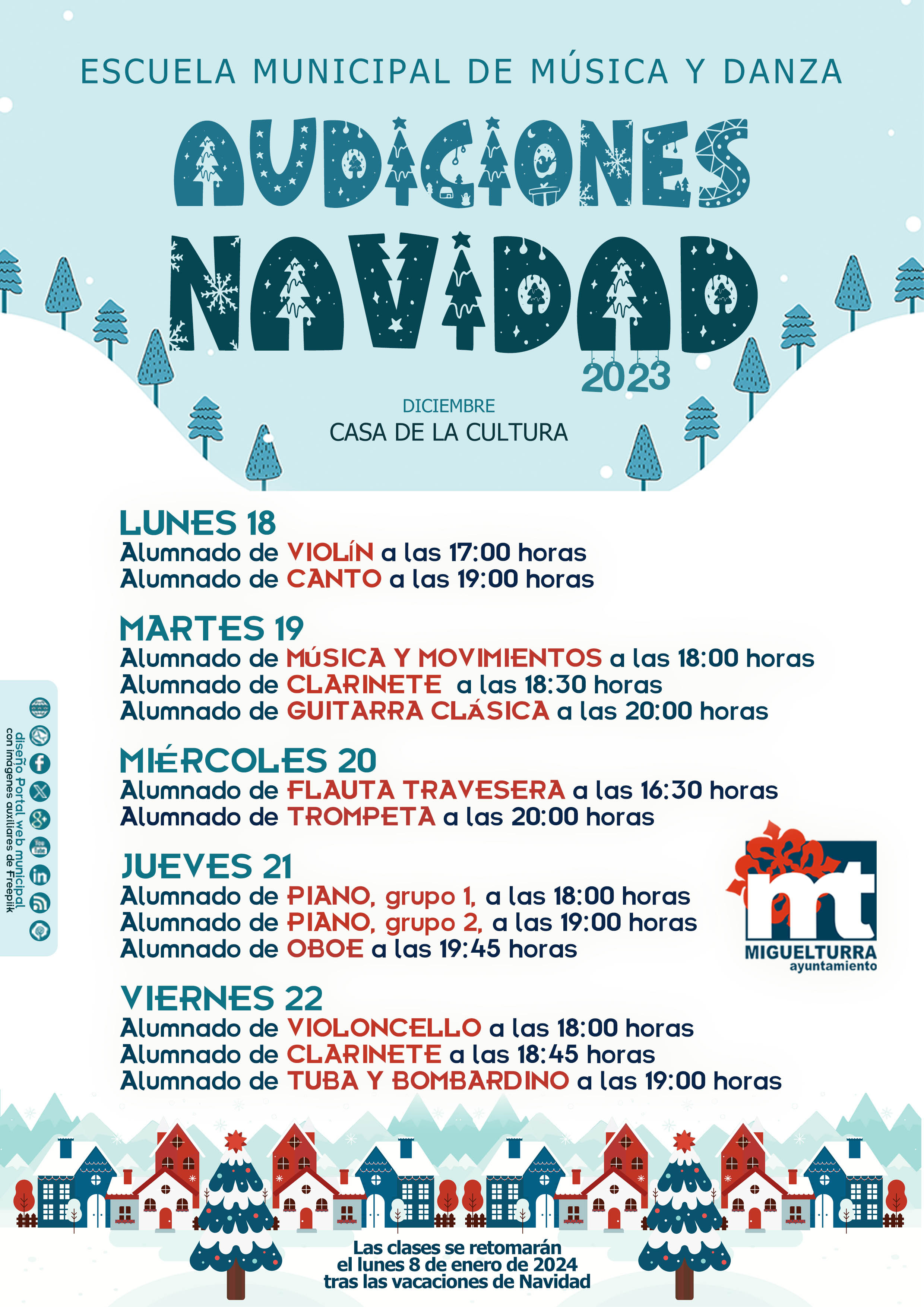 Audiciones De Navidad Del Alumnado De La Escuela Municipal De Música Y